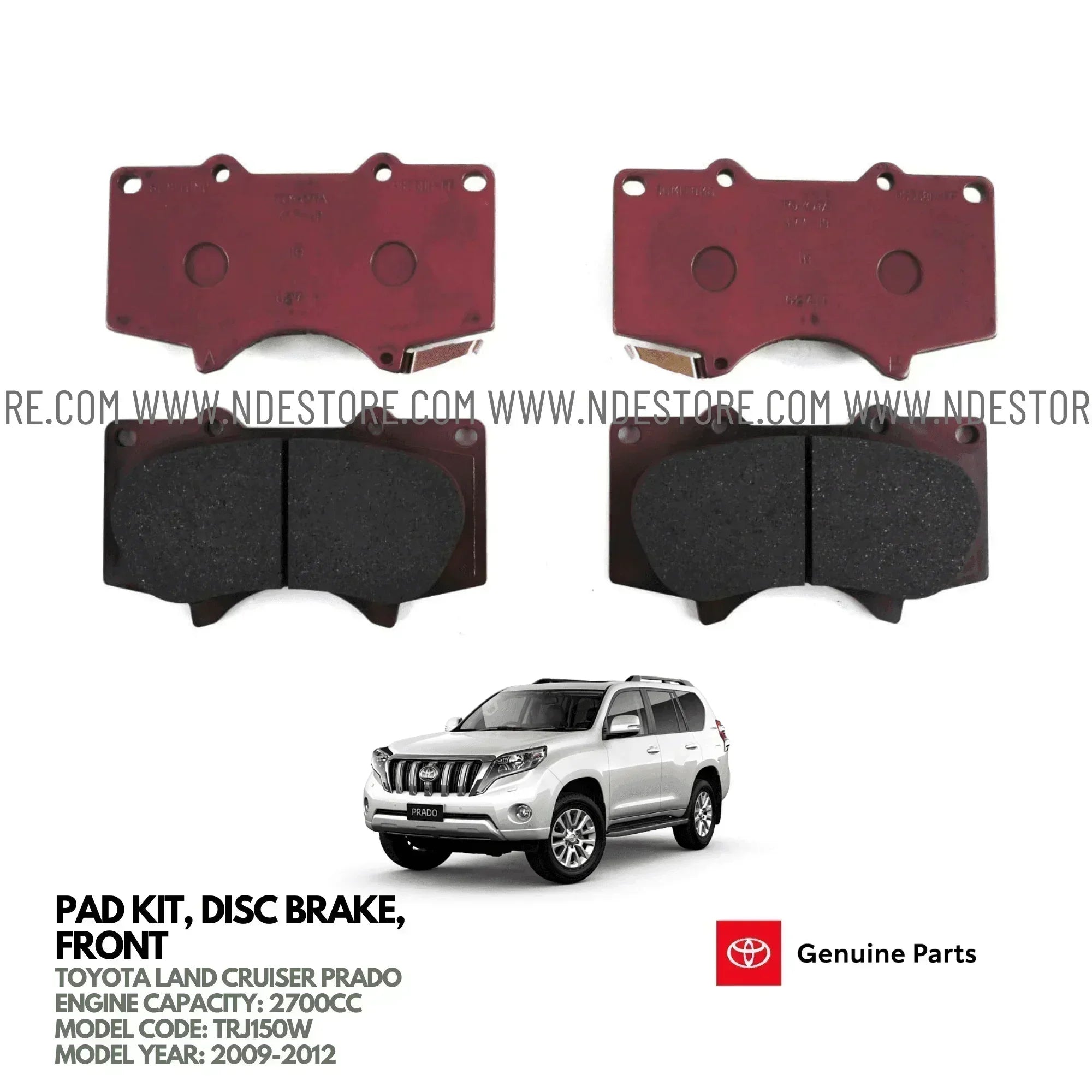 BRAKE DISC PAD FRONT FOR TOYOTA LAND CRUISER PRADO 2700CC (2009-2012 ...