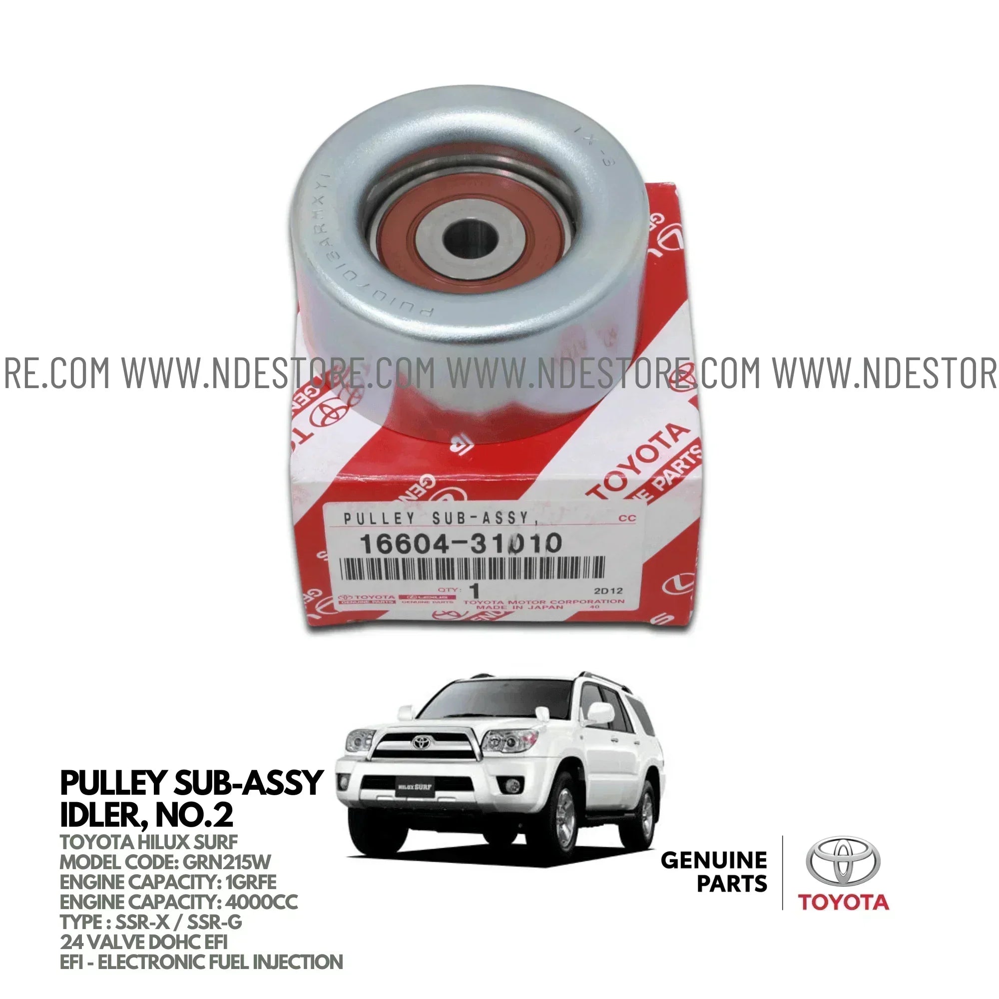 PULLEY SUB ASSY IDLER NO 2 FOR TOYOTA HILUX SURF SSR (2005-2009) – NDE ...