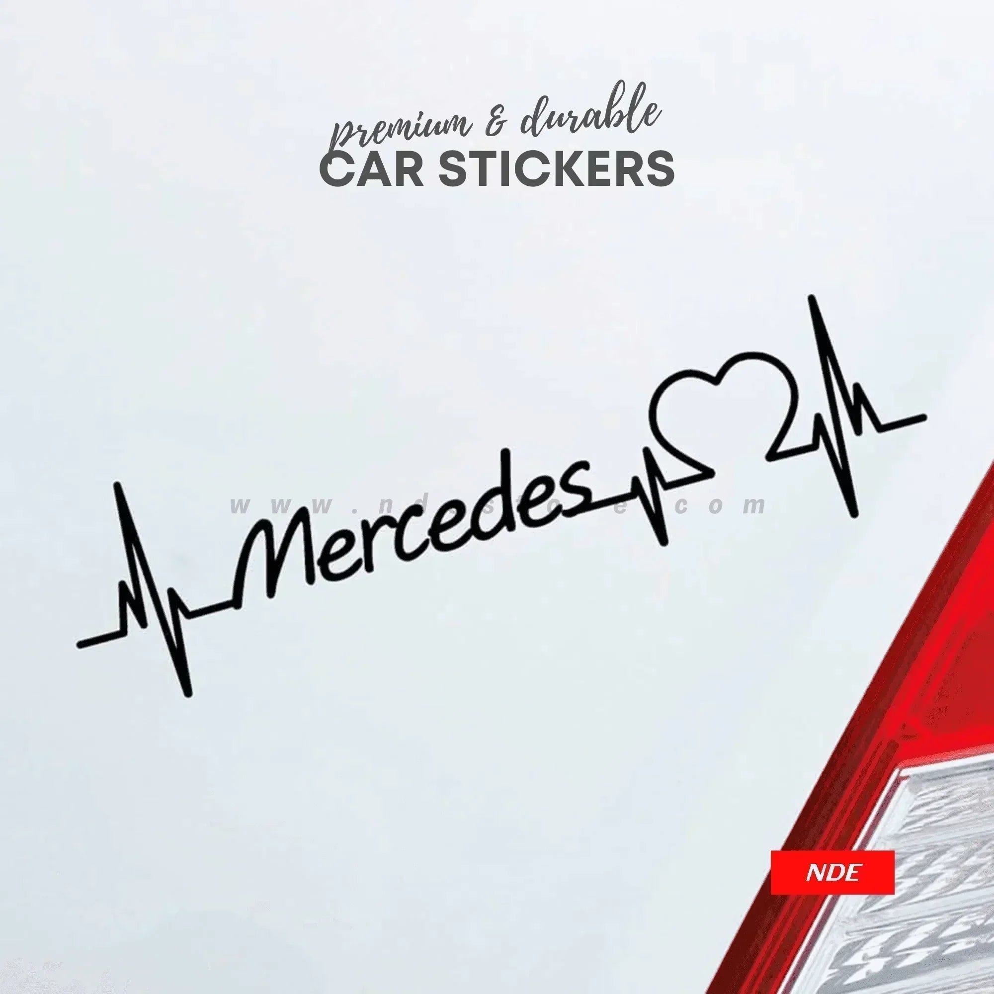 STICKER, MERCEDES HEART (SKU: 44539) – NDE STORE