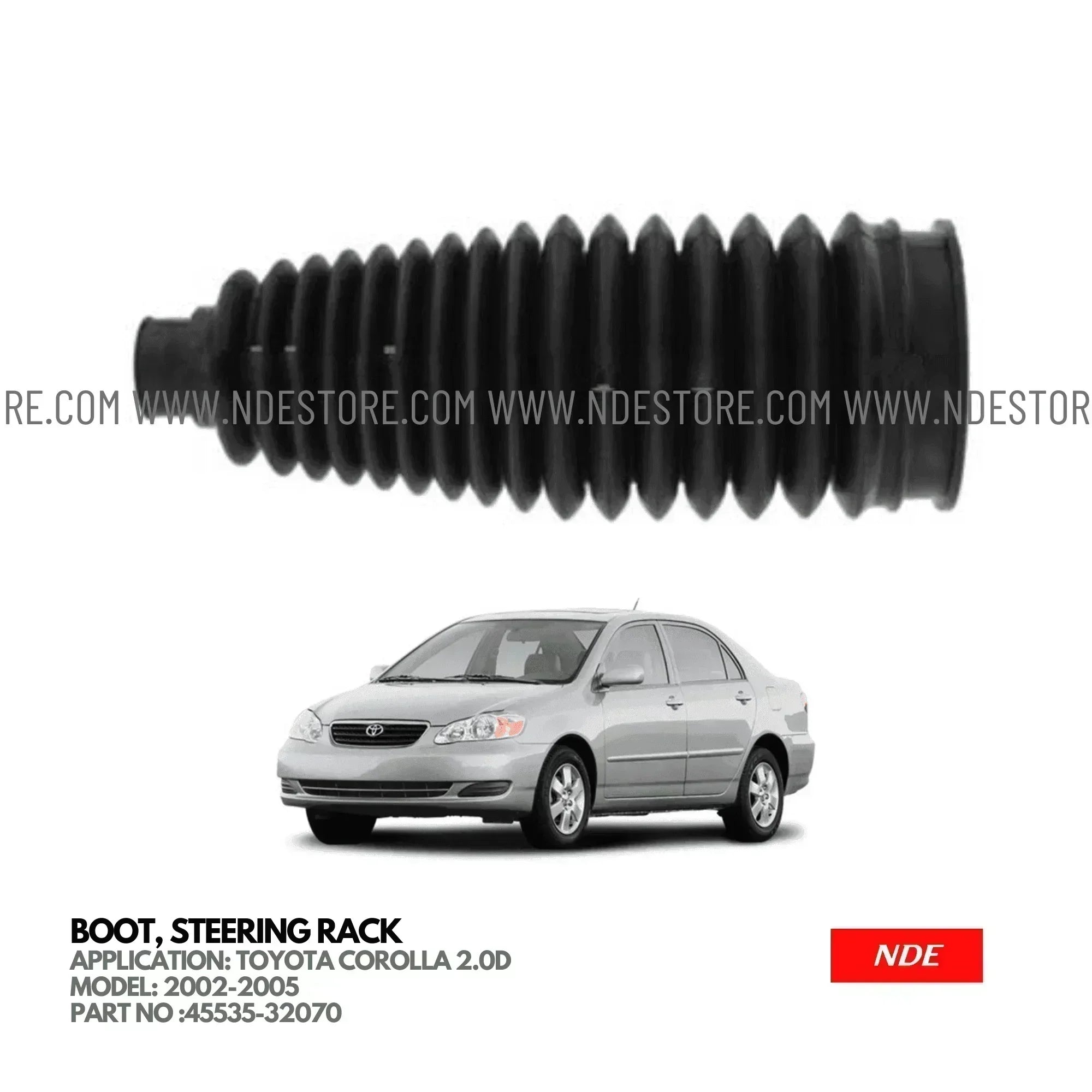BOOT STEERING RACK FOR TOYOTA COROLLA 2.0D (2002-2005) – NDE STORE