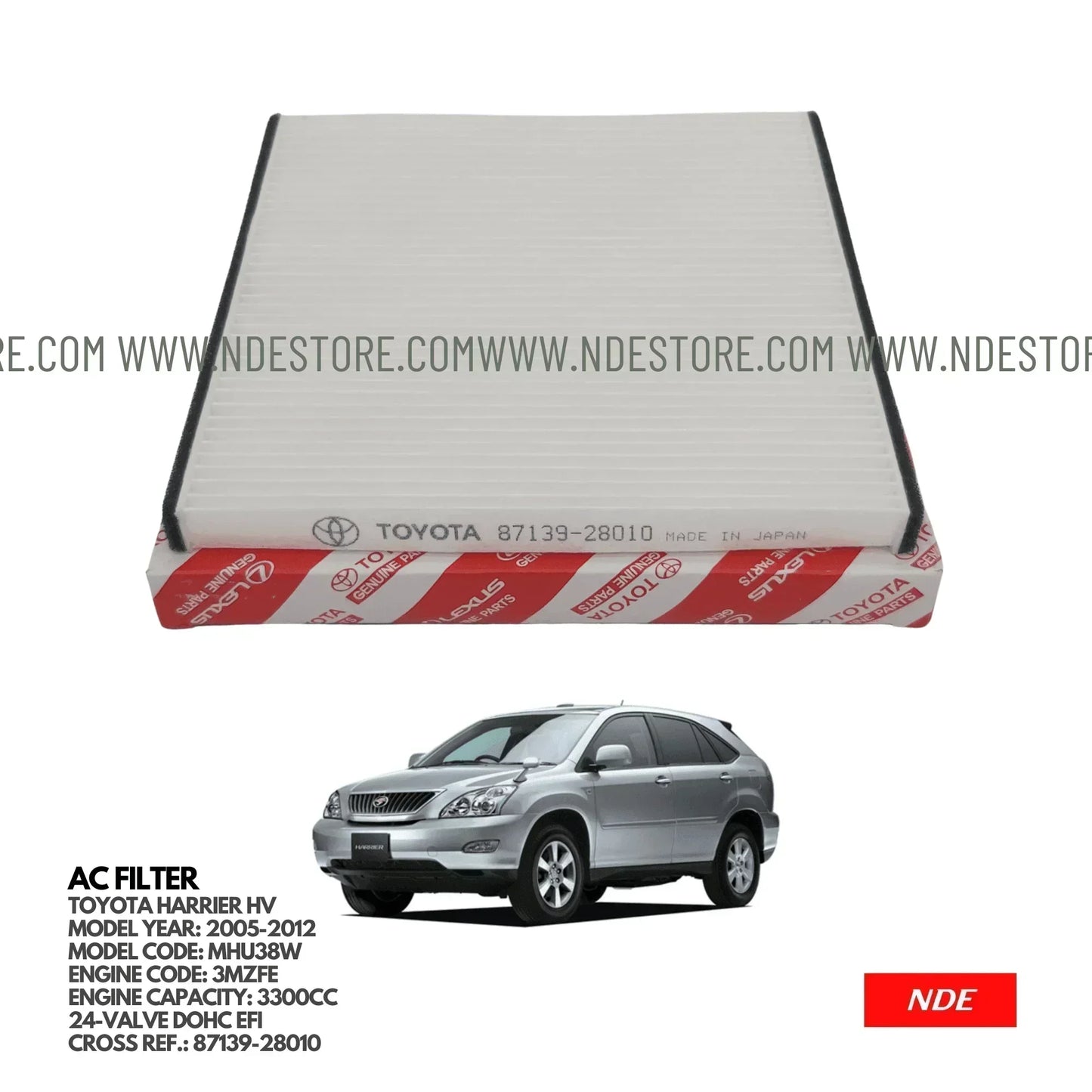 CABIN AC FILTER FOR TOYOTA HARRIER HV (2005-2012)