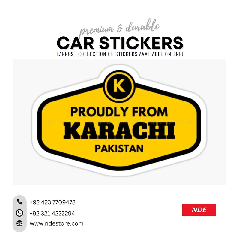 STICKER KARACHI PROUDLY KARACHI PAKISTAN (SKU: KHI44837) - NDE STORE