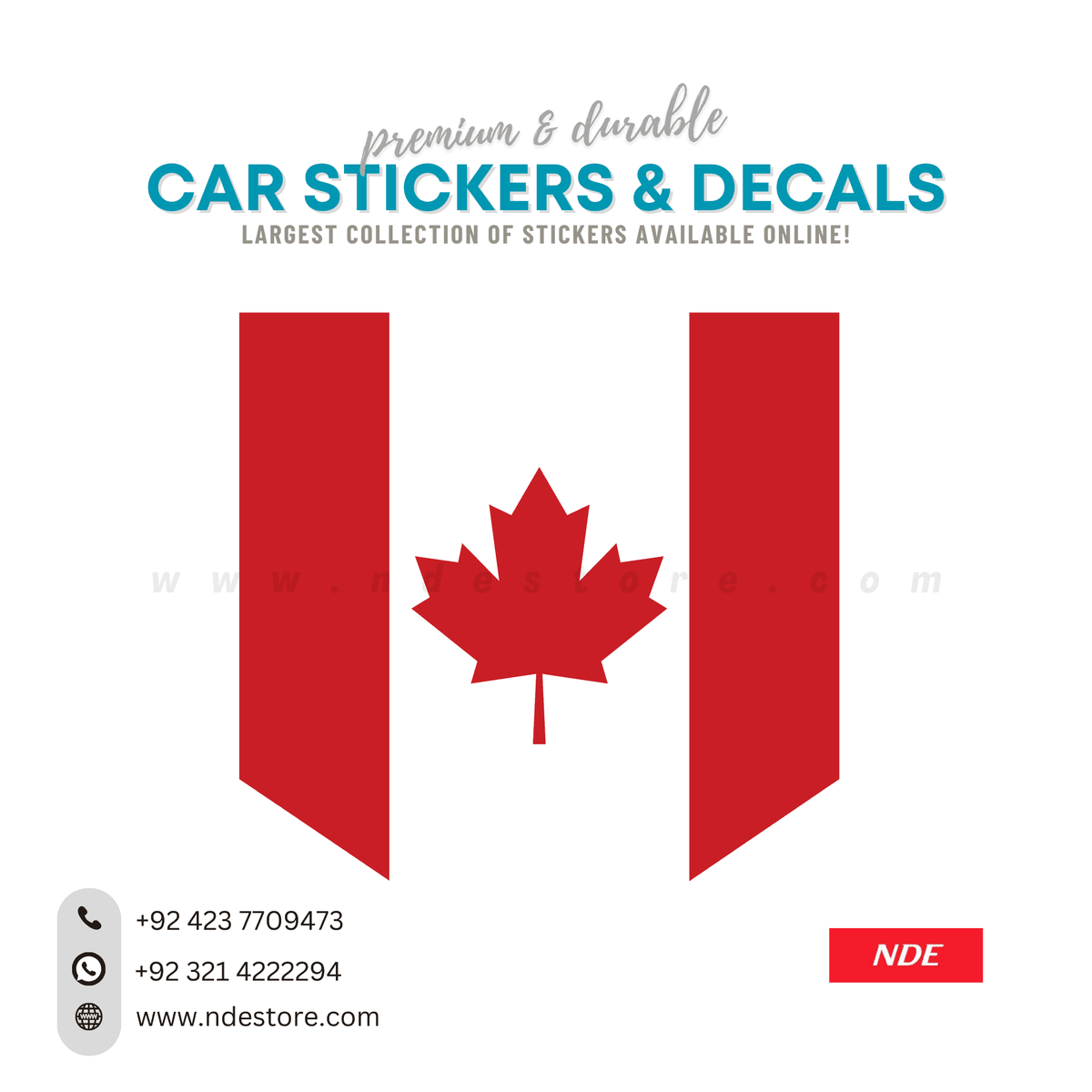STICKER, CANADA FLAG BADGE - NDE STORE