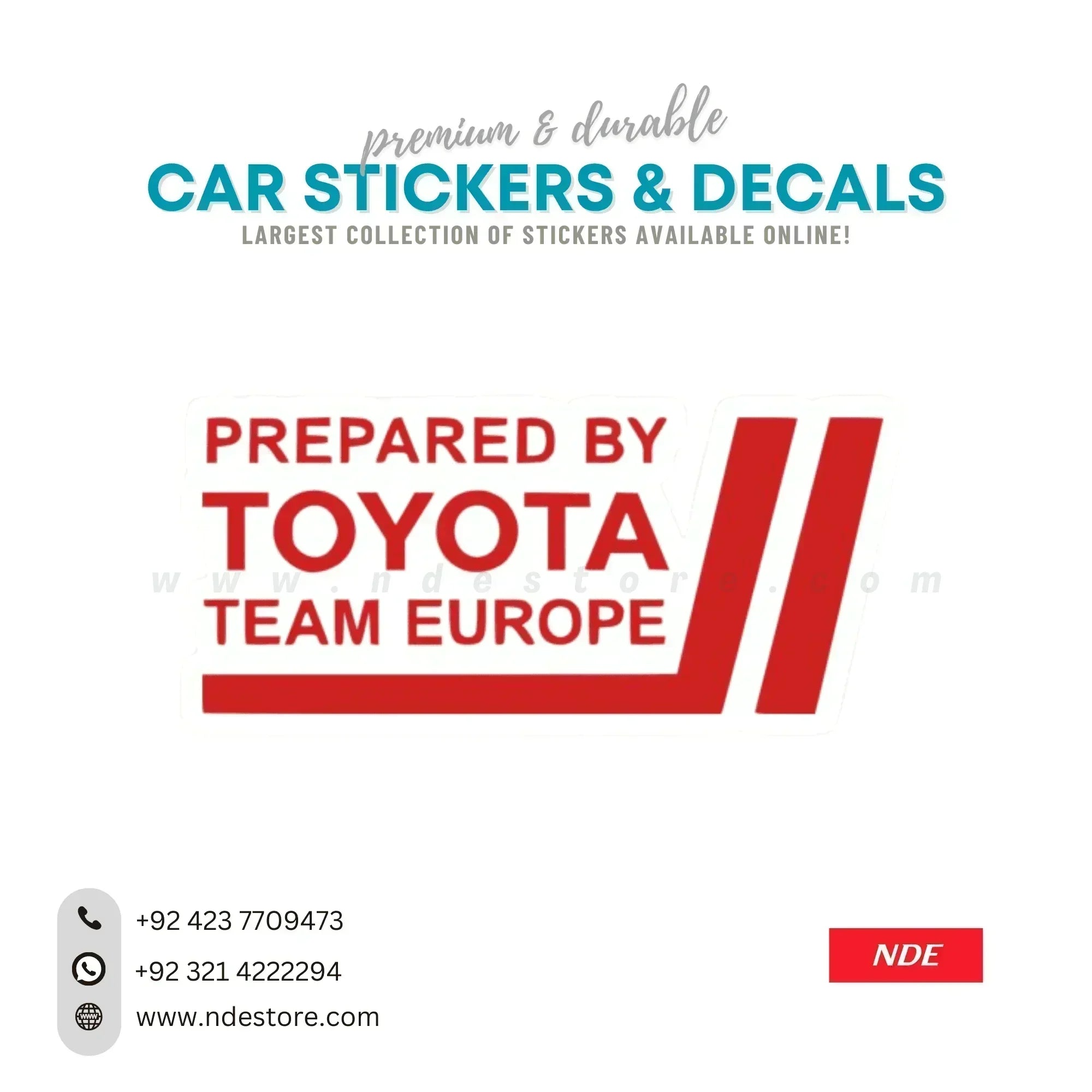 STICKER, PREPARED BY TOYOTA – NDE STORE