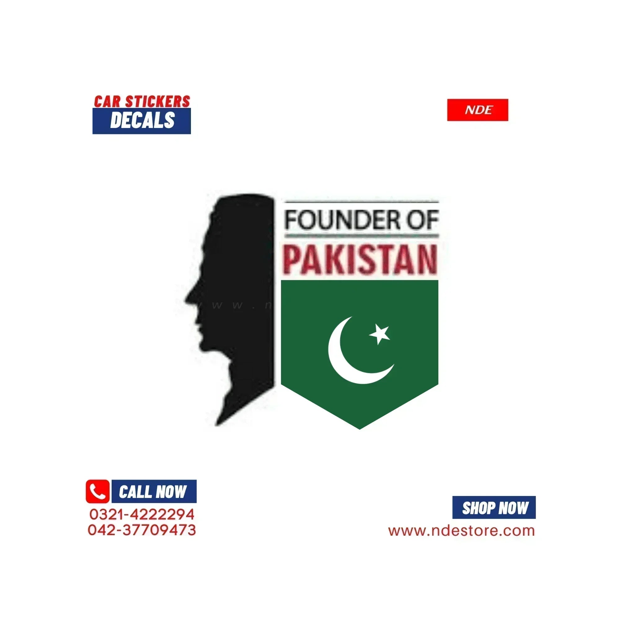 STICKER, FOUNDER OF PAKISTAN - NDE STORE