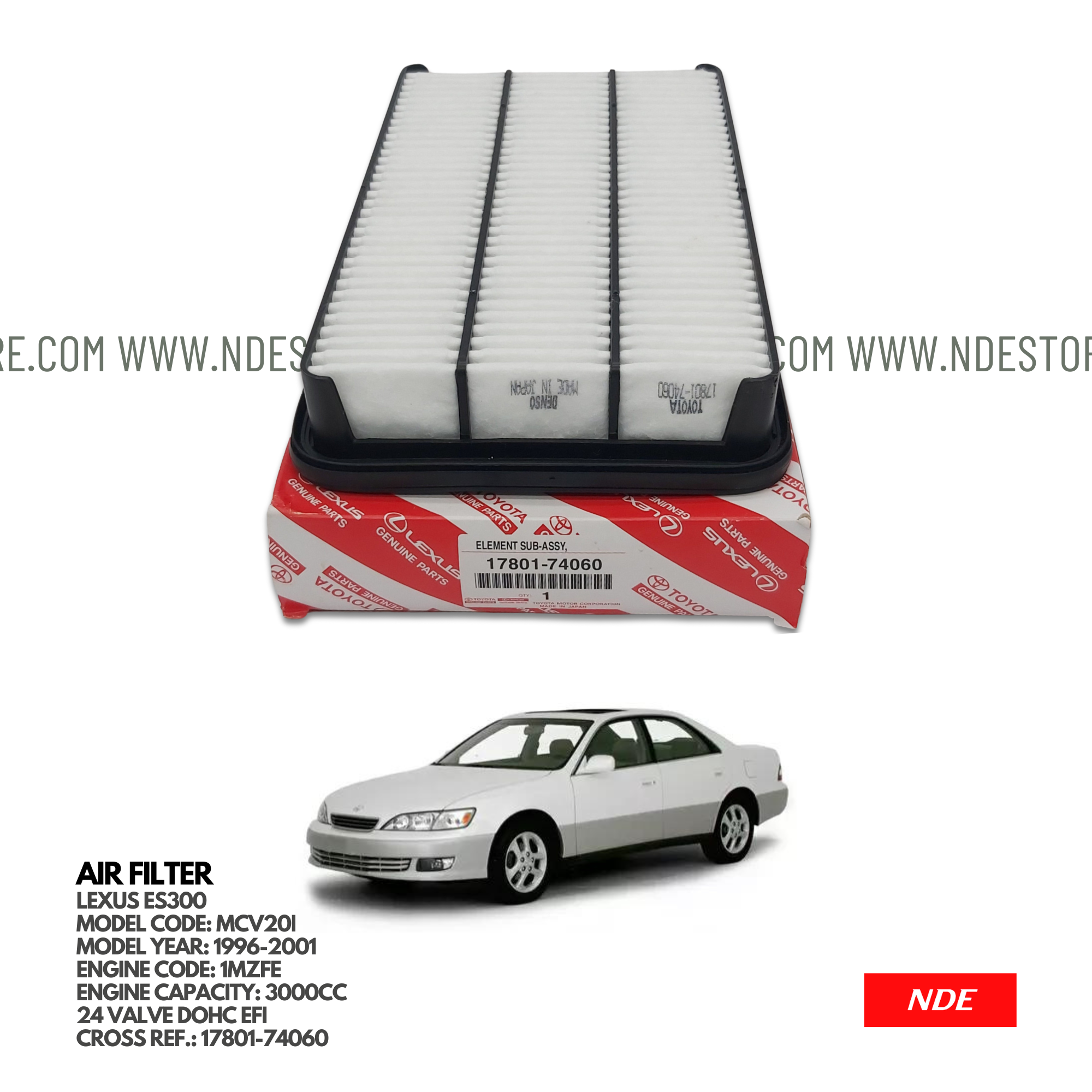 AIR FILTER ELEMENT ASSY GENUINE FOR LEXUS ES300 (1996-2001) – NDE STORE