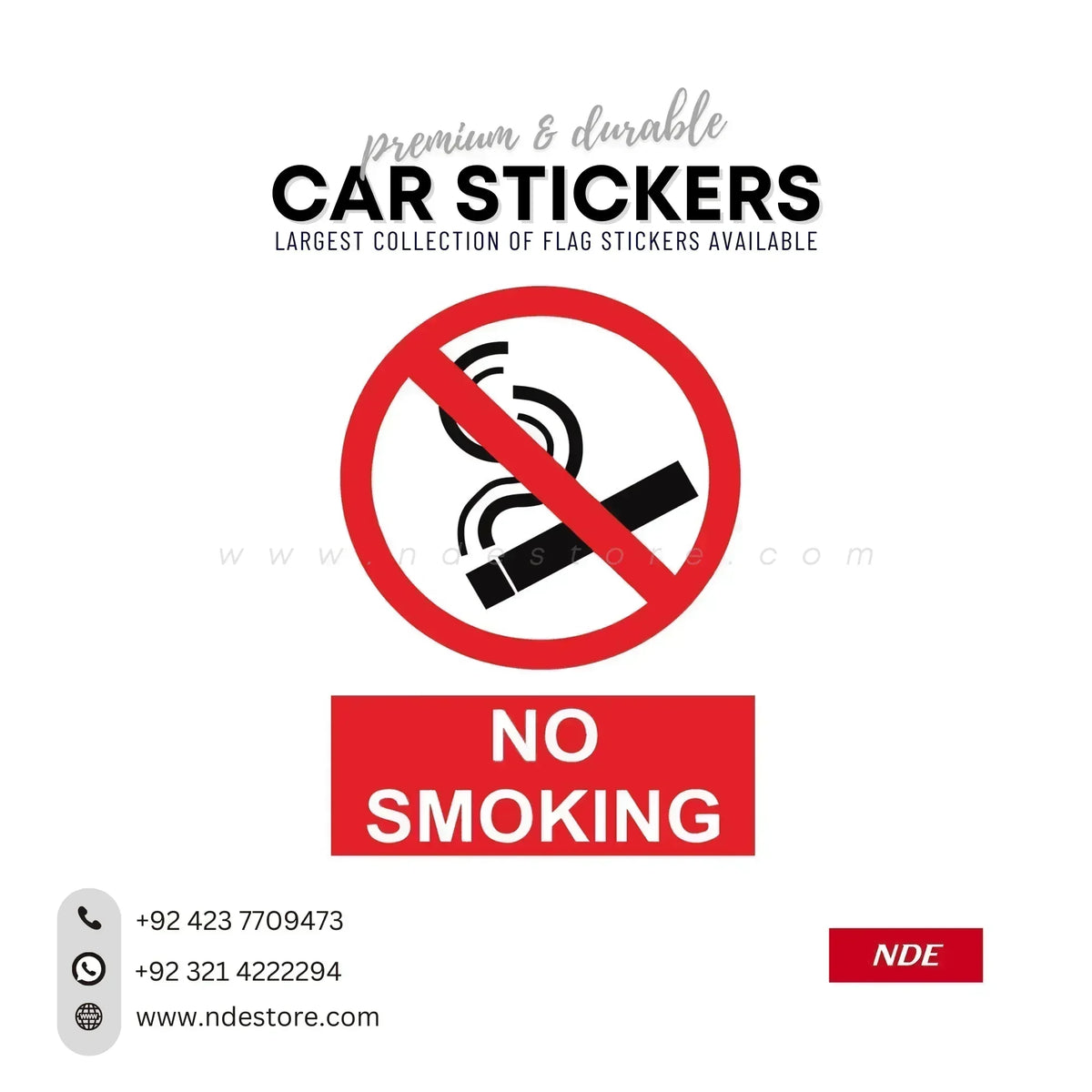 STICKER, NO SMOKING SERIES - NDE STORE