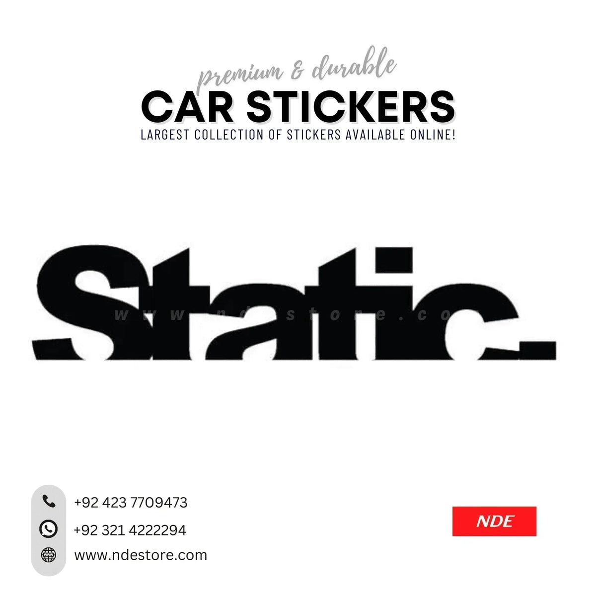 STICKER, STATIC (SKU:14137) - NDE STORE
