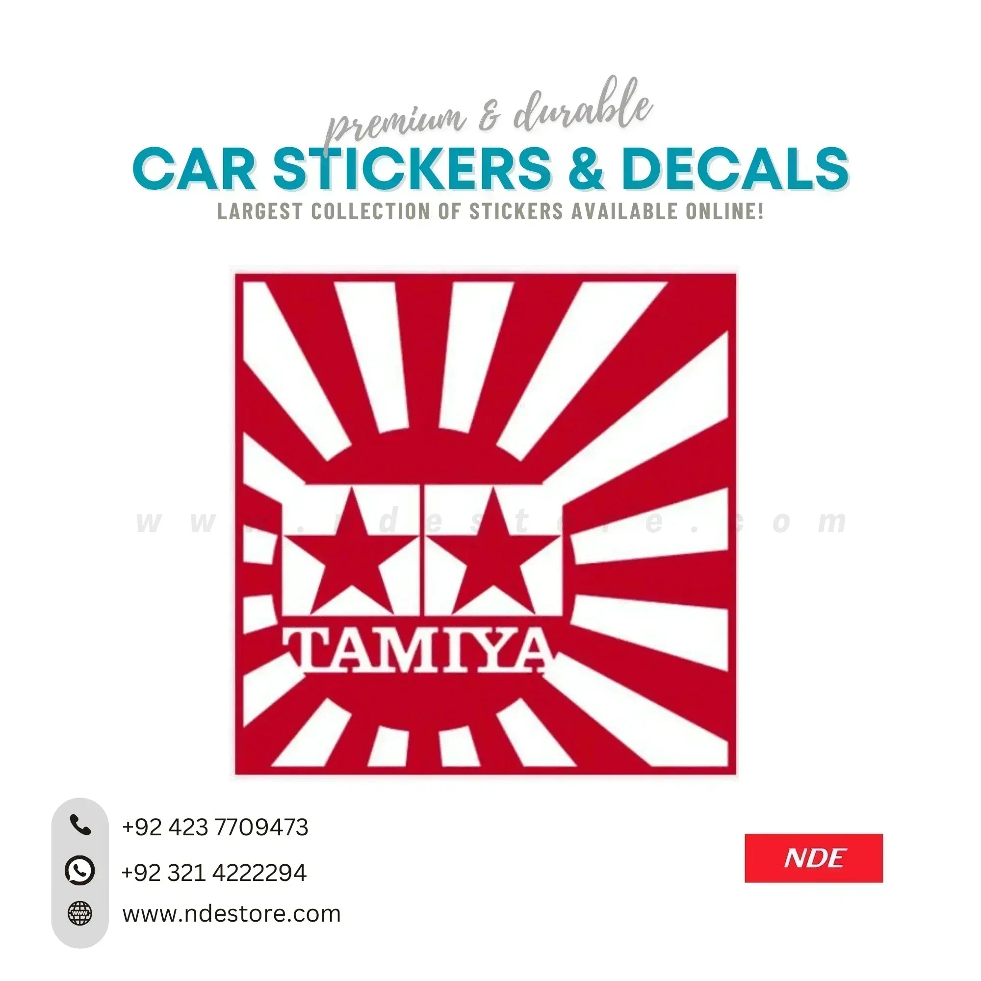 STICKER, TAMIYA JDM RED – NDE STORE