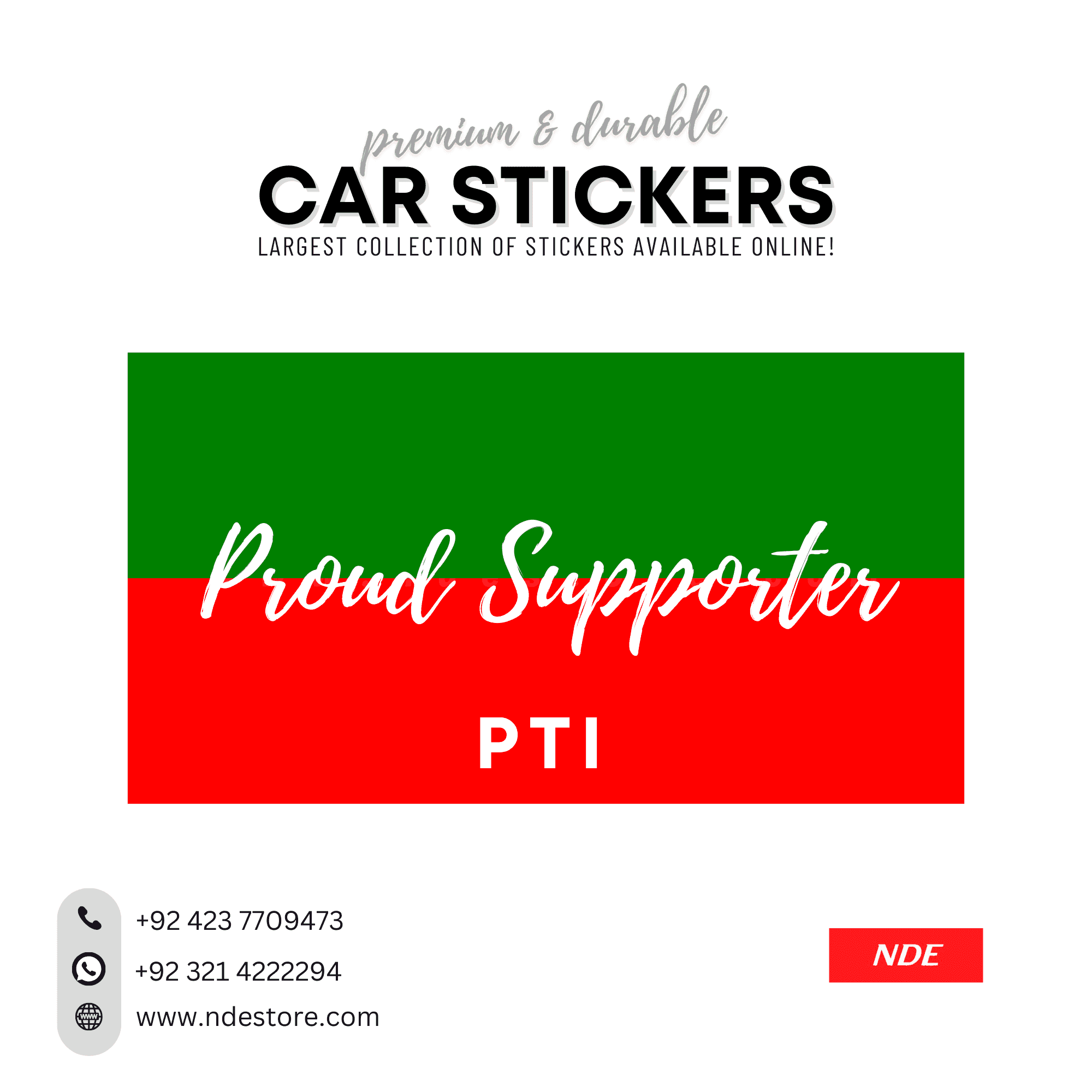 STICKER PTI IMRAN KHAN (SKU:141033) – NDE STORE