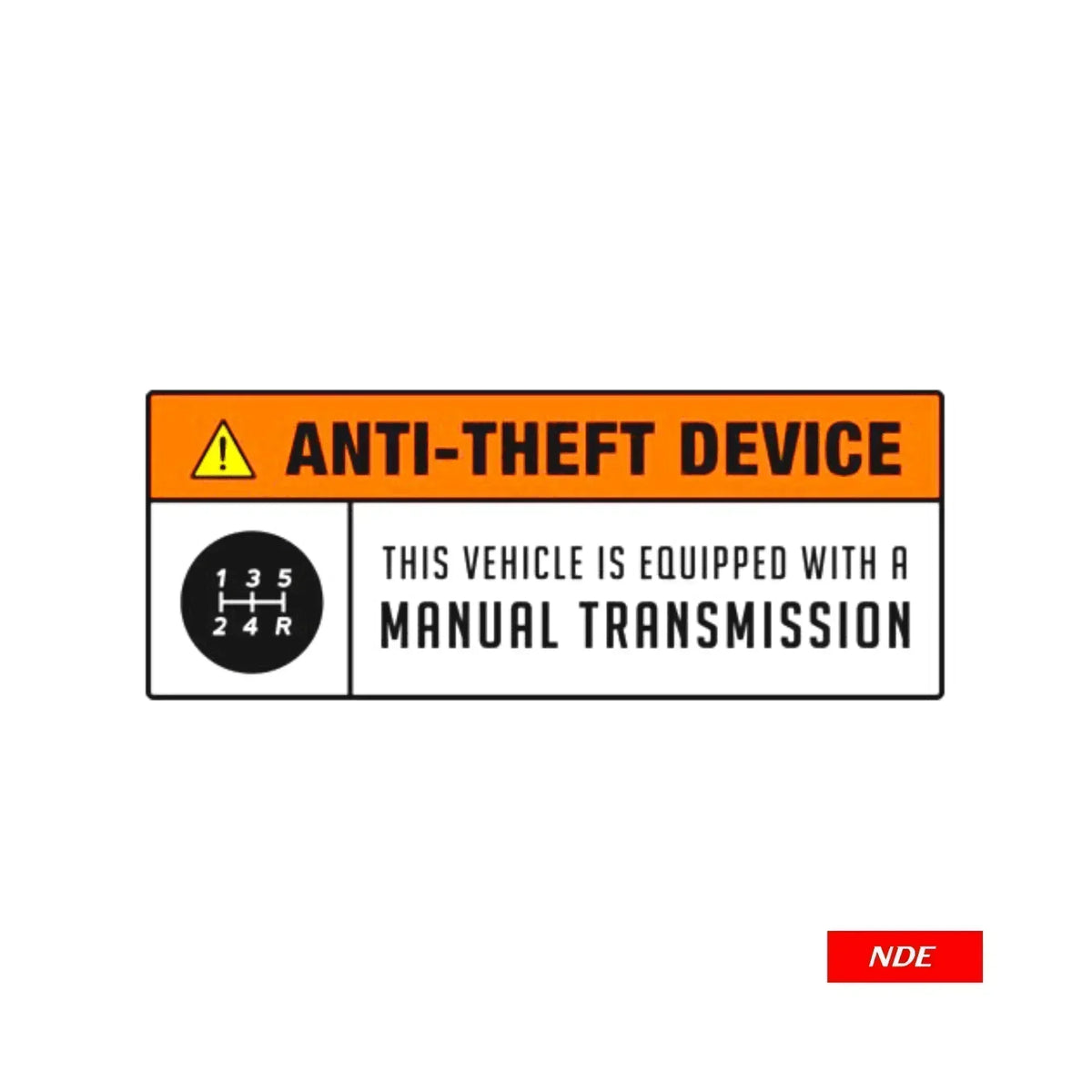 STICKER, ANTI THEFT DEVICE (SKU:12442) - NDE STORE