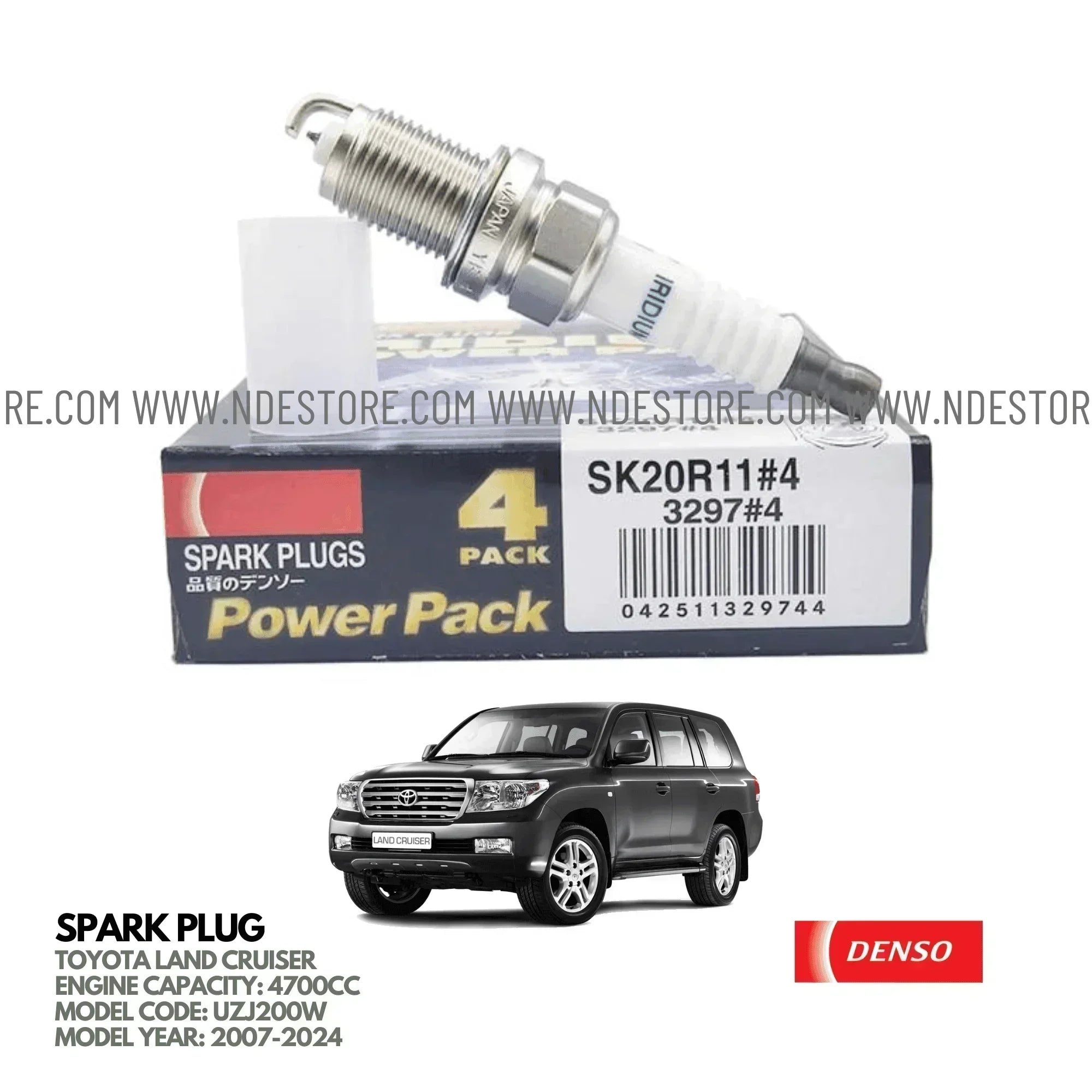 SPARK PLUG DENSO IRIDIUM POWER FOR TOYOTA LAND CRUISER 4700CC (2007-20 ...