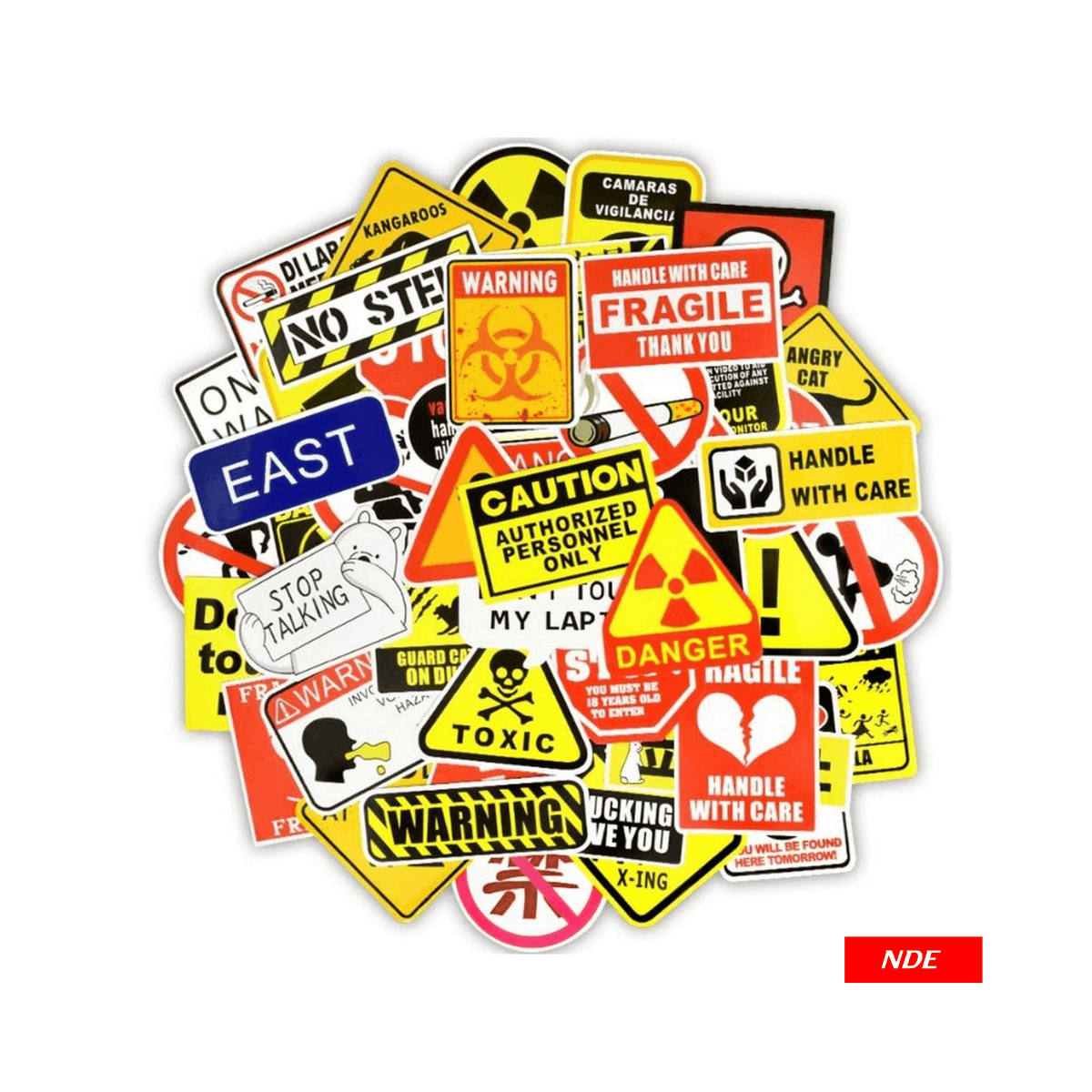 STICKER, WARNING STICKER (PACK OF 10 PCS) - NDE STORE