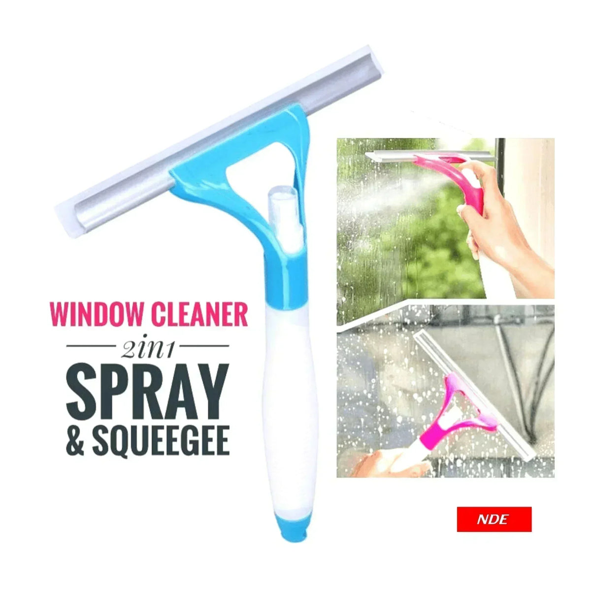 WINDSHIELD MIRROR WIPER CLEANER WITH SPRAY - NDE STORE